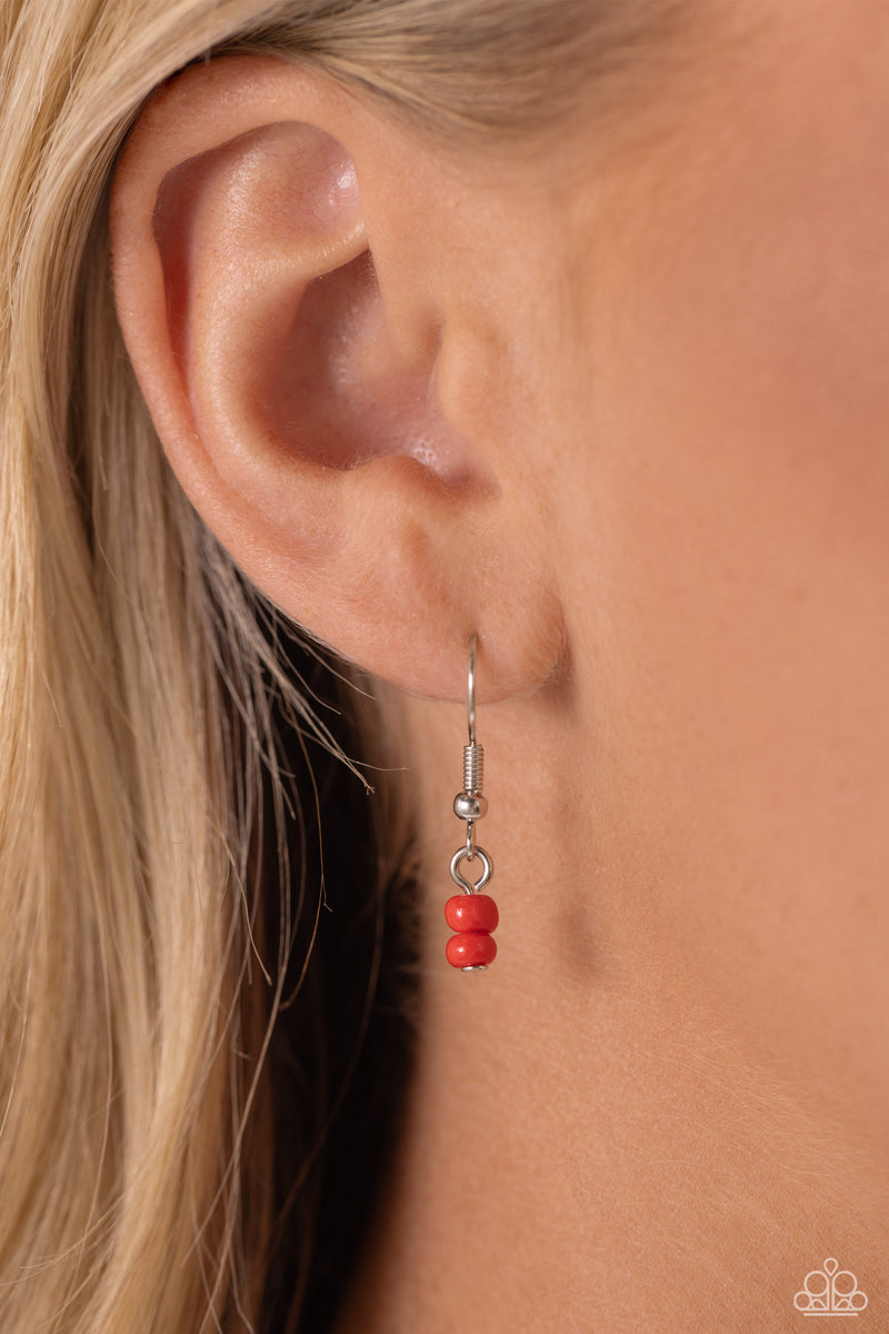 Paparazzi Accessories: Pearly Possession - Red Peace Sign Necklace ...