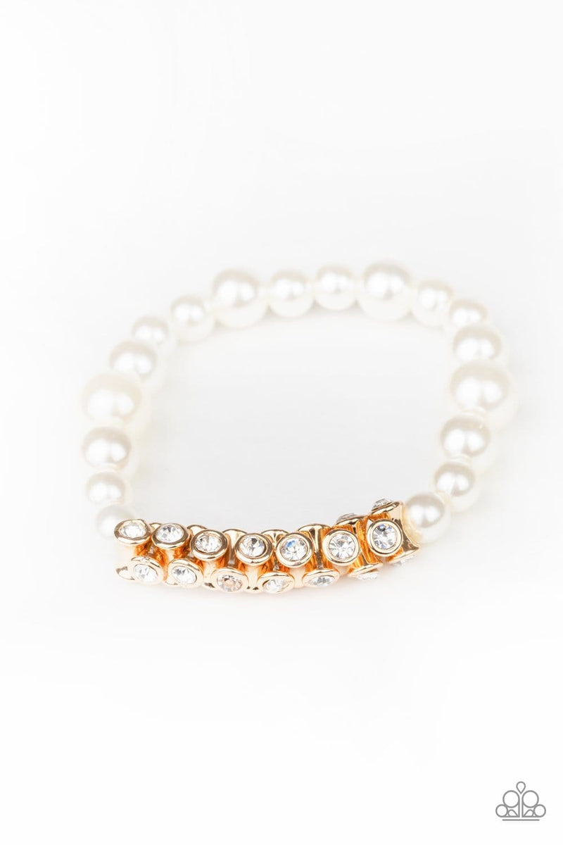 Paparazzi Accessories: Traffic-Stopping Sparkle - Gold Pearl Bracelet ...